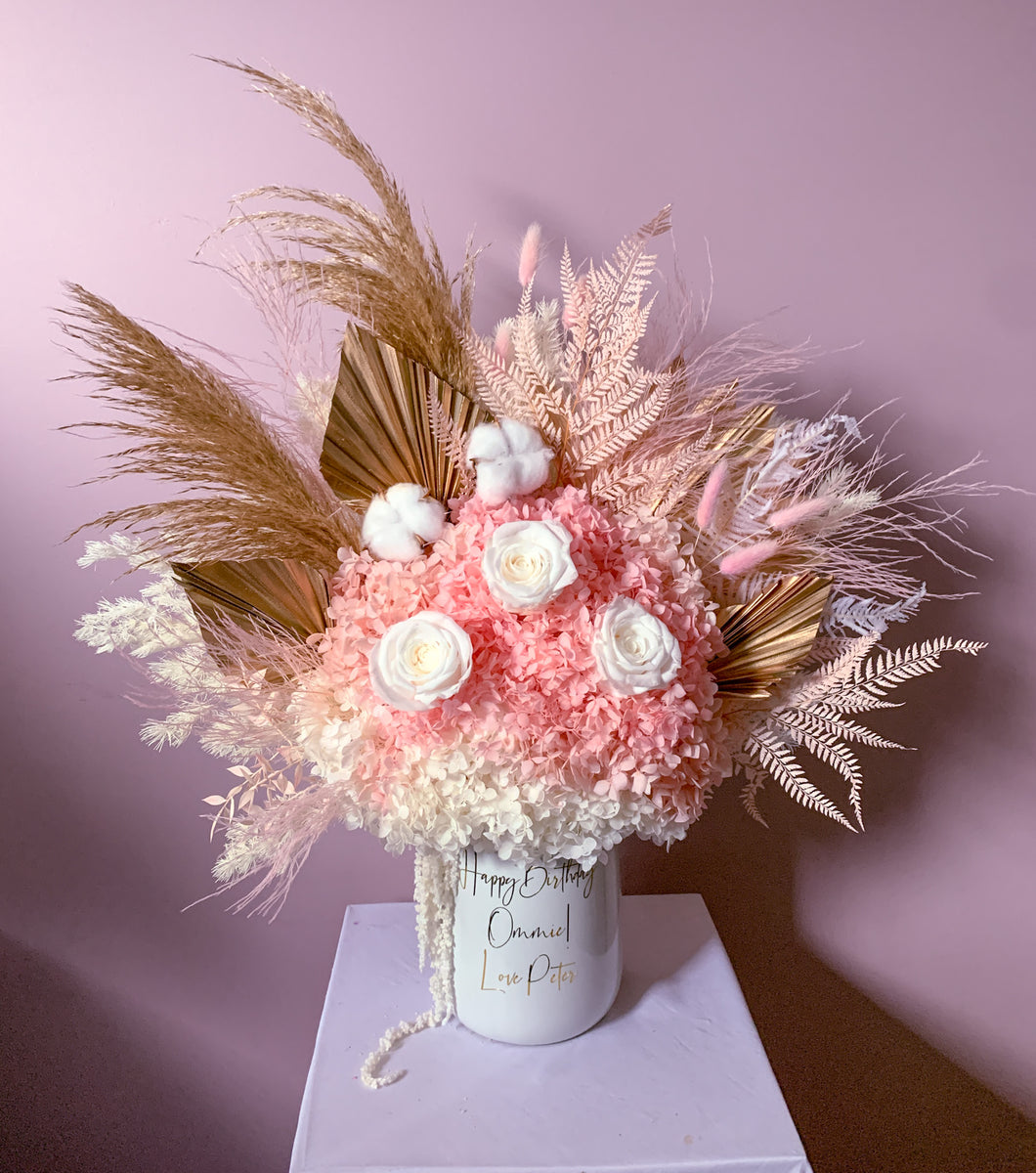 Custom Everlasting Vase – Reminiscent Blooms